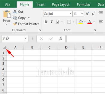 Menyeleksi Atau Menyorot Semua Sel (Worksheet) Microsoft Excel Dengan Cepat