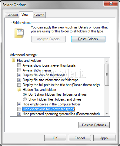 Cara Menampilkan Ekstensi File Di Microsoft Windows 7